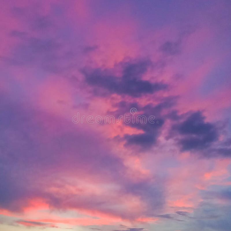 The Evening Sky, with a Beautiful Blend of Colors Stock Photo - Image ...