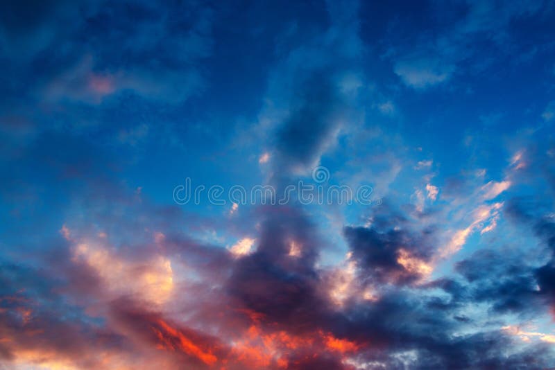 The Evening Sky with Clouds at Sunset Stock Photo - Image of morning ...