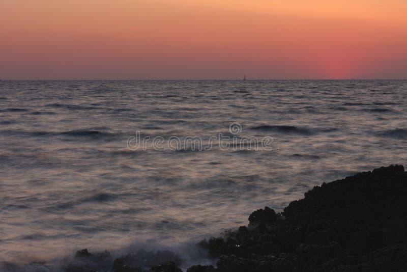 Evening Sky Over Sea after Sunset in Croatia Stock Image - Image of ...
