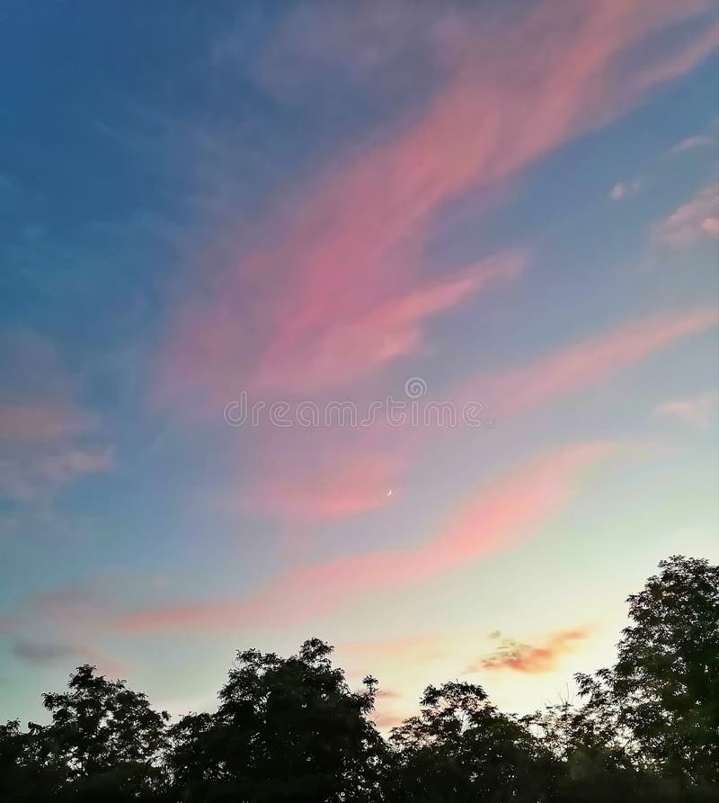 Evening Prairie Crescent Moon Stock Photos - Free & Royalty-Free Stock ...