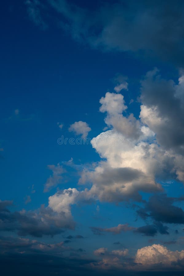 Evening Sky in Summer with Cumulus Clouds Stock Photo - Image of idyllic, meteorology: 350950266