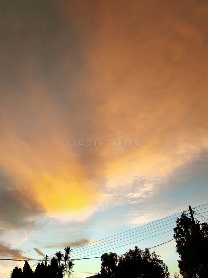 Evening Sky - almost Sunset Stock Photo - Image of sunset, blue: 227334742