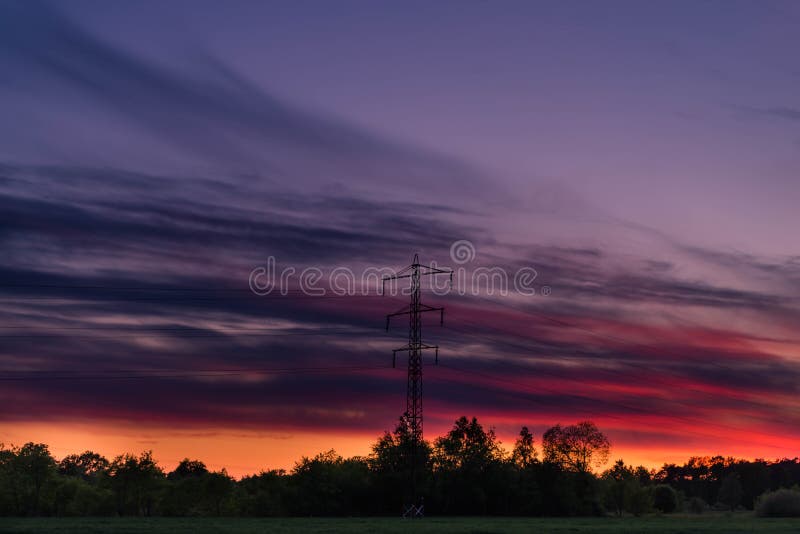 Evening sky after sunset. stock photo. Image of color - 184519190