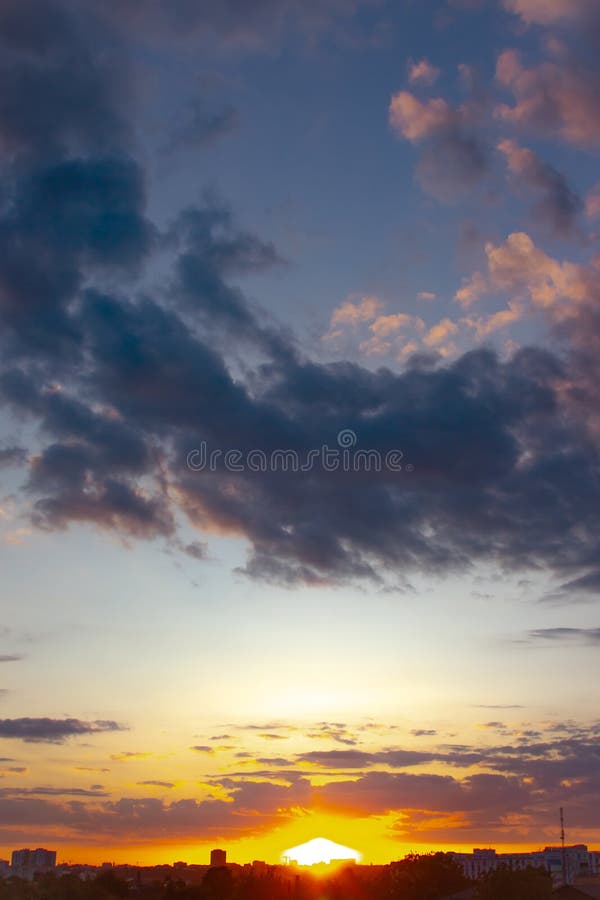 The Evening Sky after Sunset Showcases a Mesmerizing Blend of Deep ...