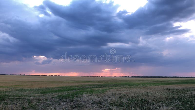 Evening Sky with Sunset and Thunderclouds Stock Image - Image of sunny ...