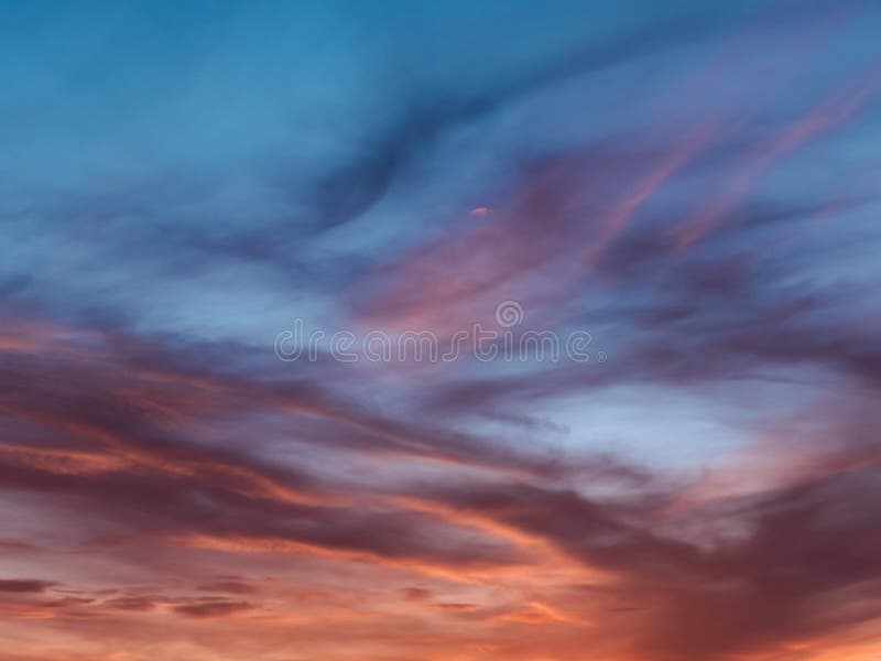 Clouds Illuminated by the Setting Sun. Stock Image - Image of coming ...
