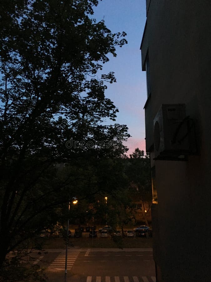 Evening in the city stock image. Image of ground, warm - 155259163