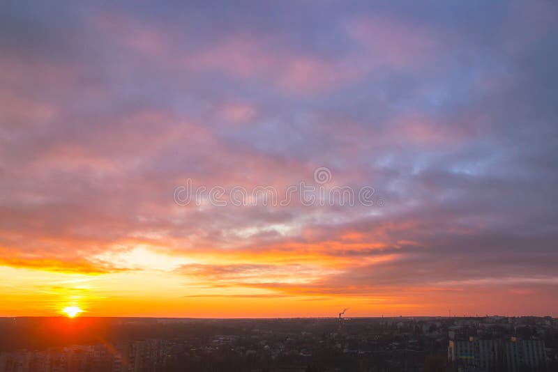 Evening in Spring Town with Lights Stock Photo - Image of embankment ...