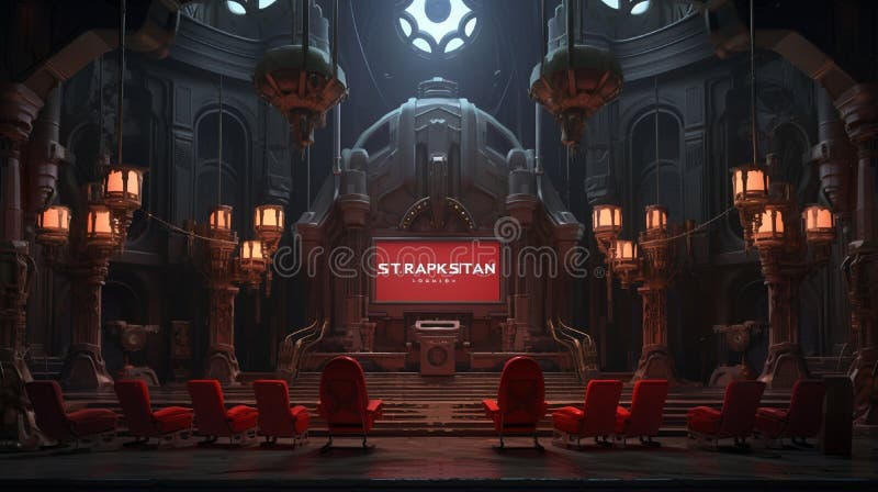 Evening Theater Stage, Dark Screen, Actor Shadow Play Generated by AI ...