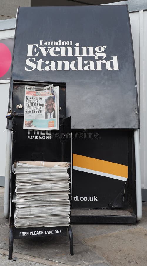 Evening Standard Sign in London Editorial Stock Image - Image of united ...