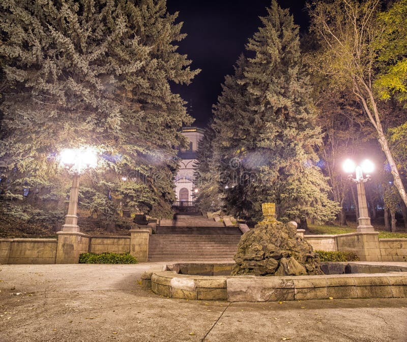 Evening Stavropol Square stock image. Image of bronze - 56907585