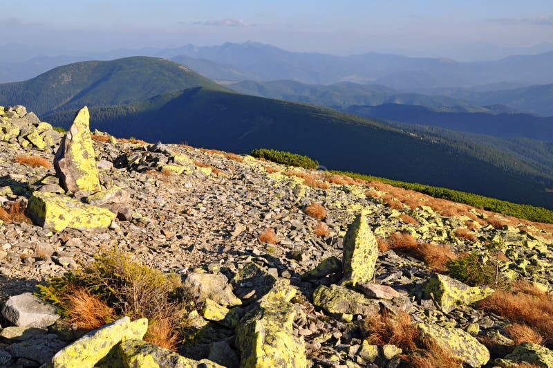 Stone Hillside and Vegetation in the Mountains on the Route of the ...
