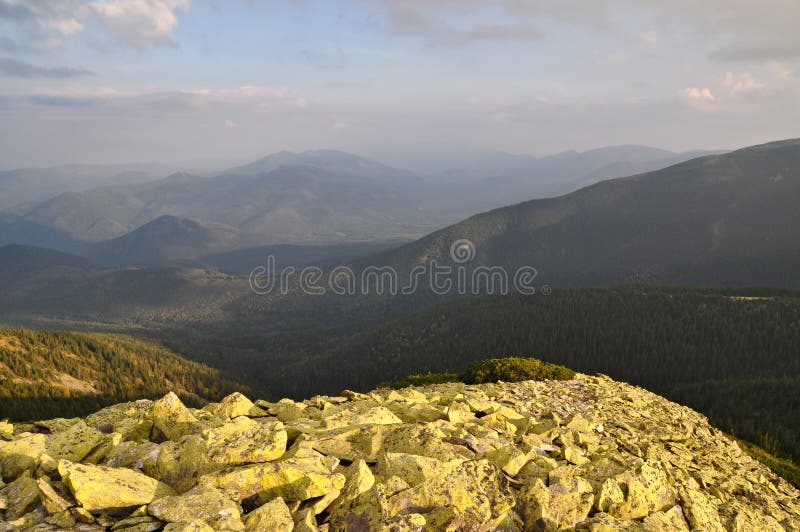Stone Hillside and Vegetation in the Mountains on the Route of the ...