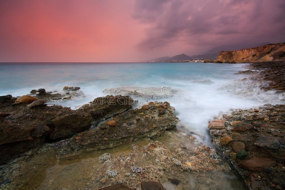 Evening Storm in Crete, Greece. Stock Image - Image of island, europe ...
