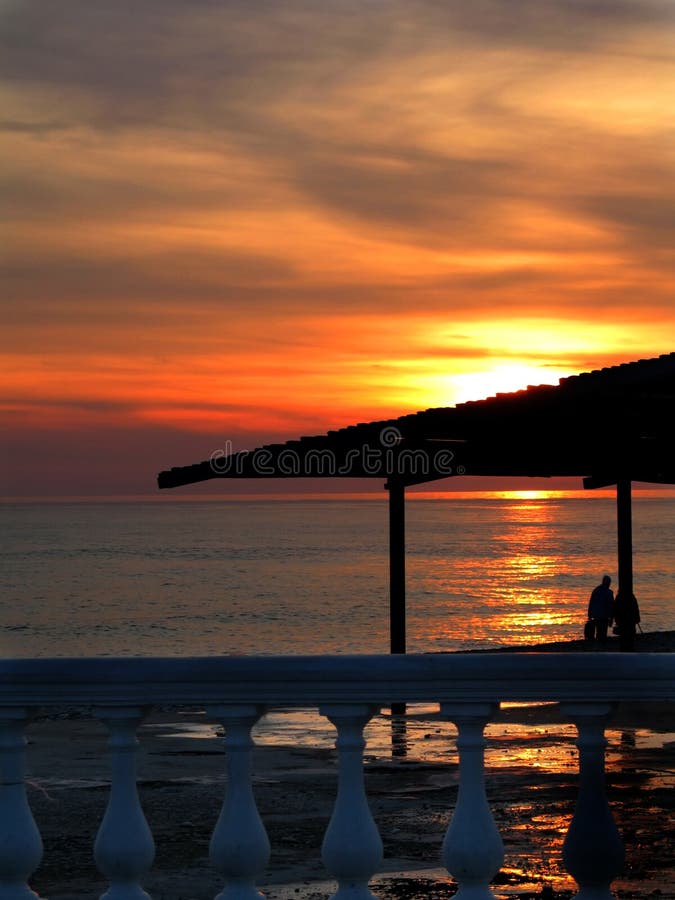 Evening Stroll Along the Beach Stock Photo - Image of couple, elderly ...