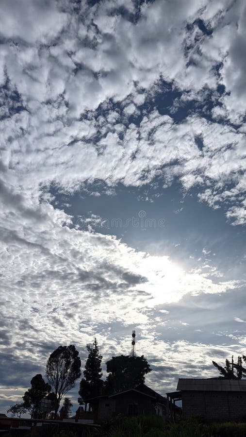 Evening with a Stunning View Behind the House with the Sun Just about ...