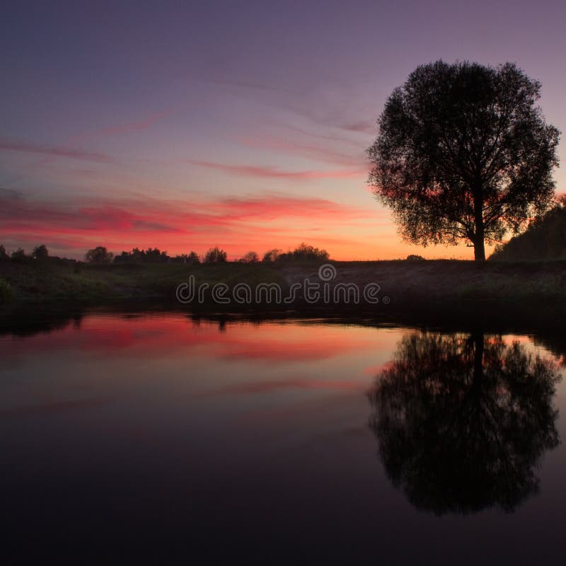 Evening stock photo. Image of summer, river, reflection - 47312384