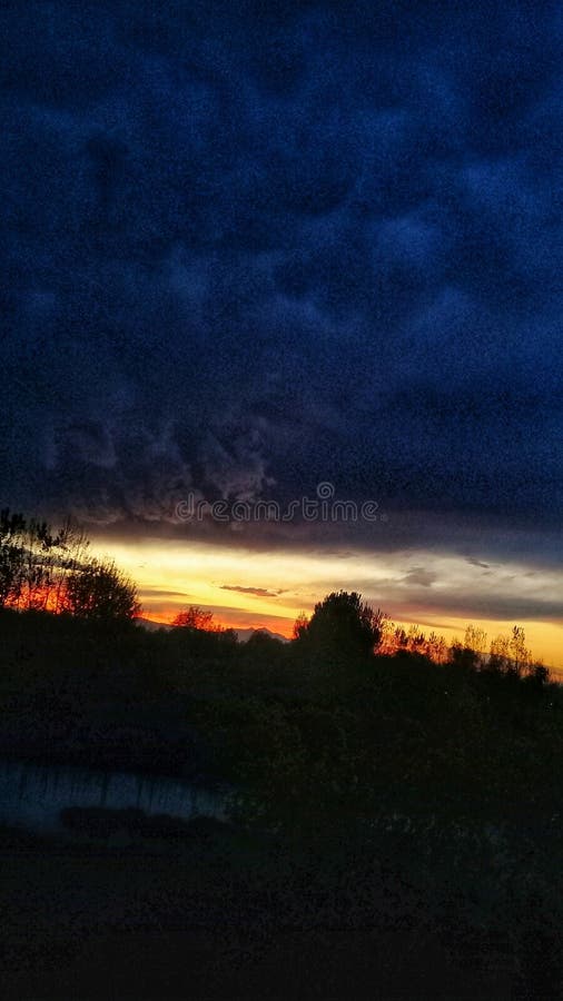 Evening Sunset Cloudy Raining Frame Photography Stock Photo - Image of ...