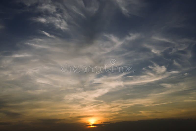 Evening Sunset with Cloudy Skies Stock Image - Image of cloudy, clear ...
