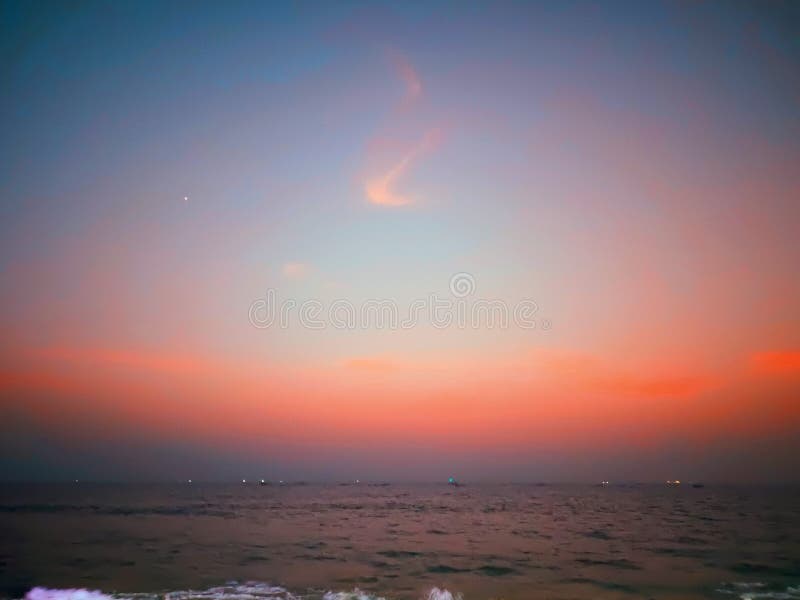 Nice Bright Orange Vibe of the Sunset in Goa Beach at the Evening Stock ...