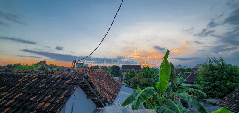 Evening Sunset on the Rooftop Stock Image - Image of evening, afternoon ...