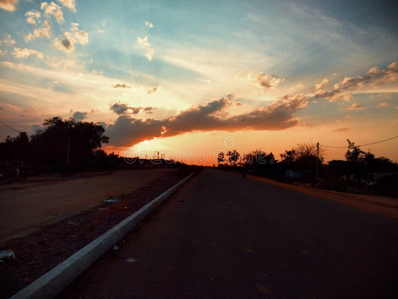 Evening sunset travelling stock photo. Image of dawn - 179956368