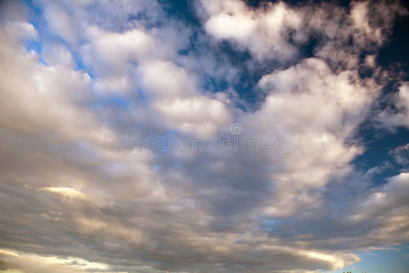 Evening Sunset View of Beautiful Sky Stock Image - Image of cirrus ...