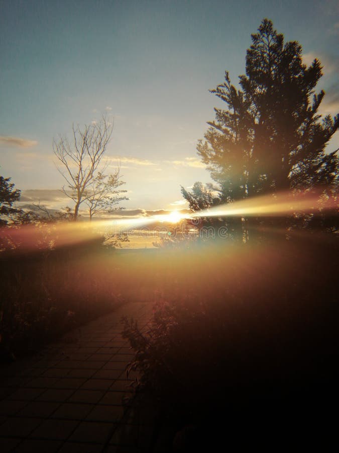 Evening sunset views stock photo. Image of cloud, dusk - 247582936