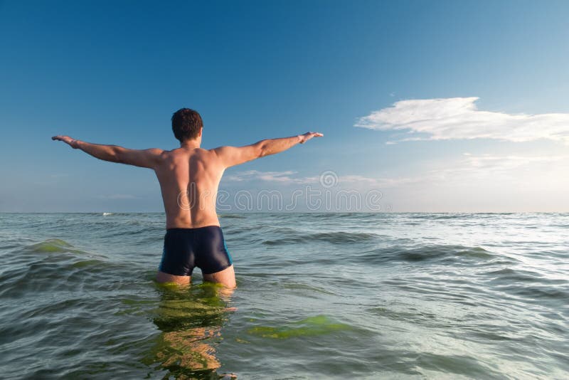 Evening swimmer stock image. Image of figure, nature, leisure - 1753047