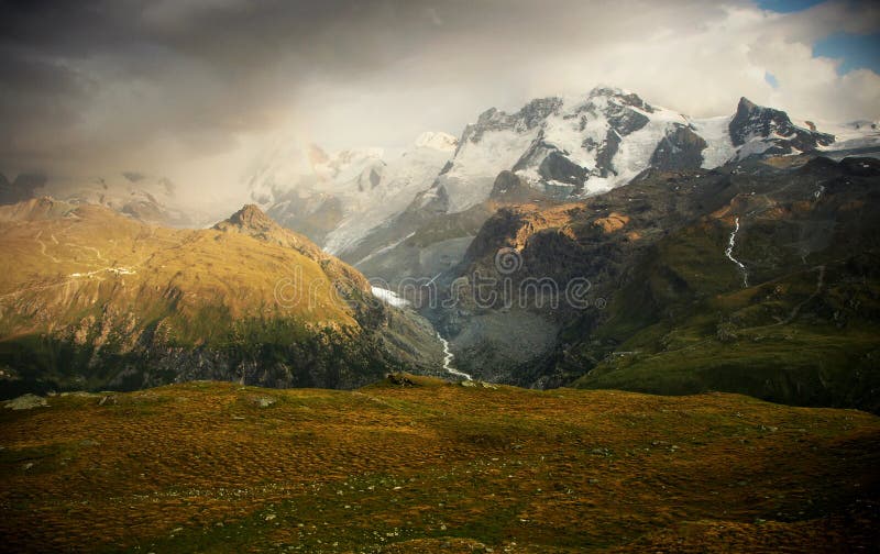 An Evening in Swiss Alps, Switzerland Stock Image - Image of landscape ...