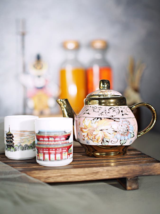 Evening Tea with Japanese Teapot Set Stock Photo - Image of japanese ...
