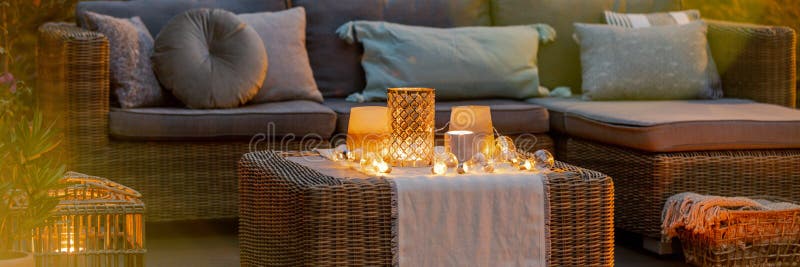 Evening on a terrace stock photo. Image of panoramic - 230738752