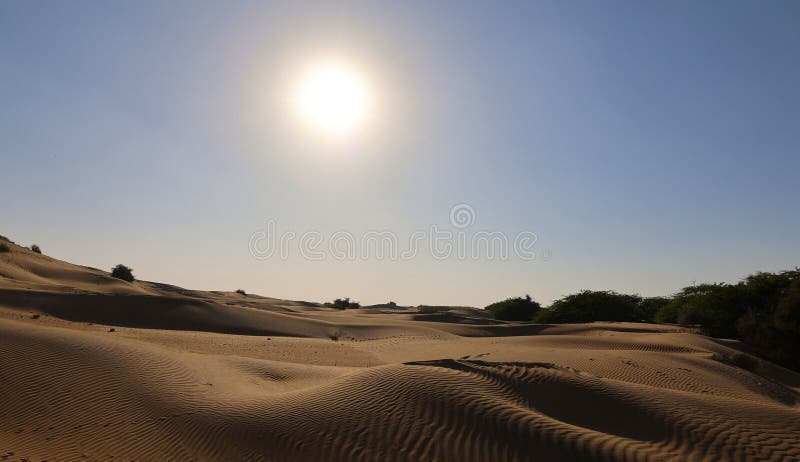 Evening in Thar Desert in Rajasthan Stock Image - Image of landscape ...