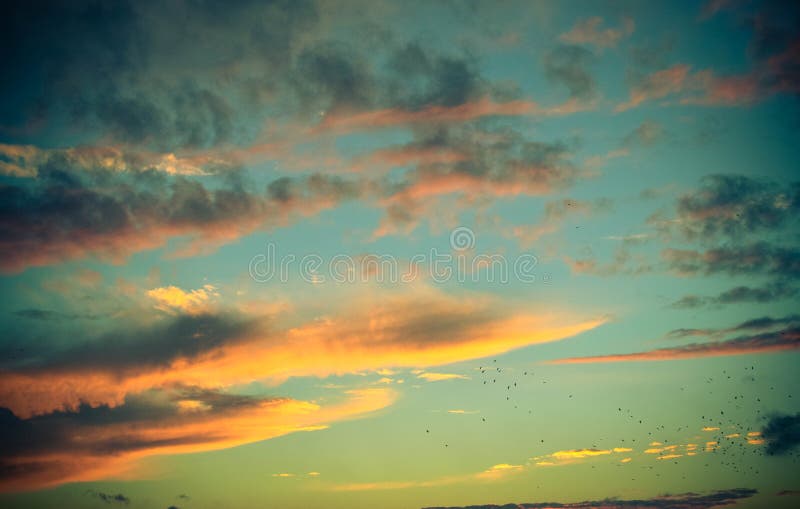 Evening Timelapse with Sunset and Clouds Stock Image - Image of ...
