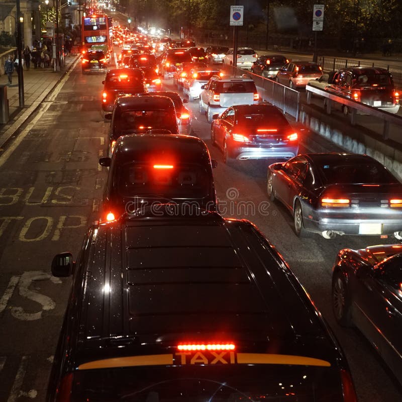 Evening Traffic, London City Lights Stock Image - Image of driveway ...