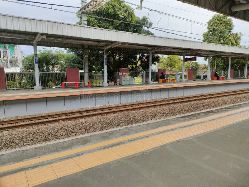 Evening on the Train Station Platform.train Station Stock Photo - Image ...