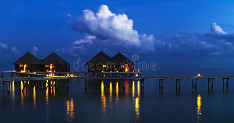 Evening at tropical resort stock image. Image of tourist - 4849791