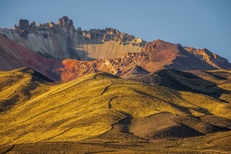 Evening at Tunupa volcano stock photo. Image of america - 178884646