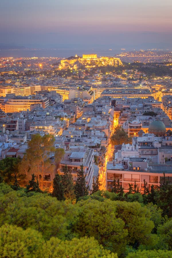 View of Beautiful Athens, Greece Stock Photo - Image of parthenon, city ...