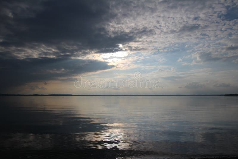 Amazing View of the Windless Smooth Surface of the Lake Stock Image ...