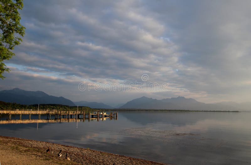 Amazing View of the Windless Smooth Surface of the Lake Stock Photo ...