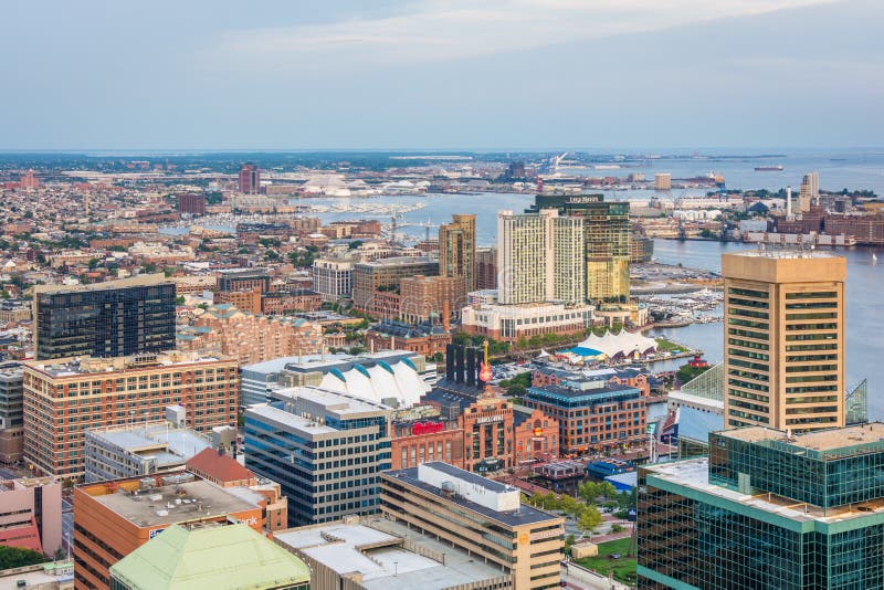 Evening View of Downtown Baltimore, Maryland Editorial Stock Image ...