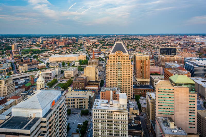 Evening View of Downtown Baltimore, Maryland Editorial Stock Image ...