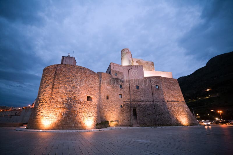 Evening view of fortres stock image. Image of sicily - 24752075
