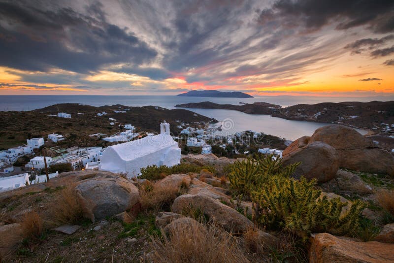 Chora, Ios stock image. Image of cycladic, aegean, landscape - 142760507