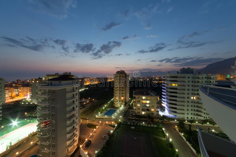 High Floor Office and Colorful Sky Stock Image - Image of view, little ...