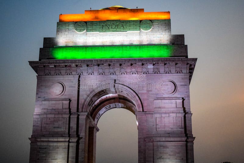 Evening View of India Gate in Delhi India, India Gate View with Tri ...