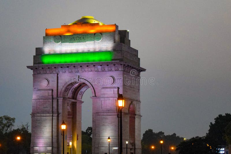 Evening View of India Gate in Delhi India, India Gate View with Tri ...