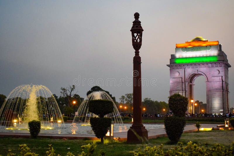 Evening View of India Gate in Delhi India, India Gate View with Tri ...
