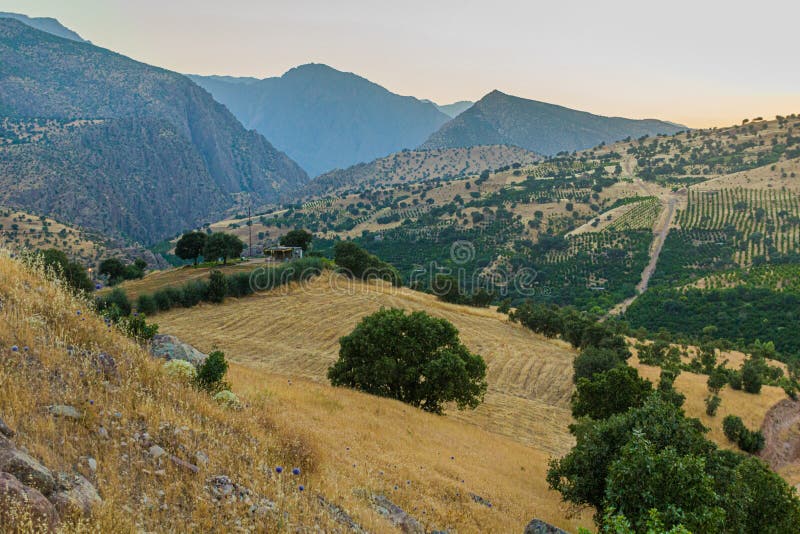 Evening View of Kurdistan Region Landscape, Ir Stock Image - Image of ...